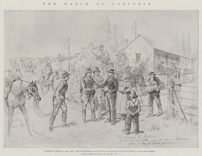 Der Marsch nach Pretoria von Melton Prior: Kunstdruck