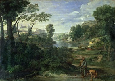 Landschaft mit Diogenes von Nicolas Poussin: Kunstdruck