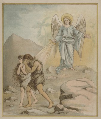 Adam und Eva werden aus dem Garten Eden vertrieben