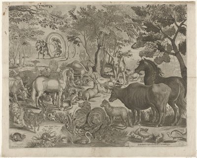 Vertreibung aus dem Paradies von Simon Frisius: Kunstdruck