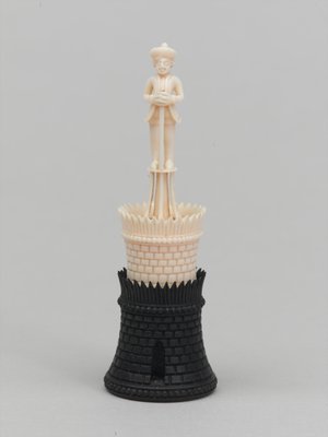 Schwarzer Turm, Schachfigur, Indien von Thomas Robert Way