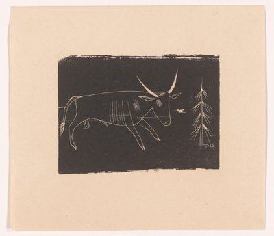 Stier von Tinus van Doorn (signed by artist): Kunstdruck