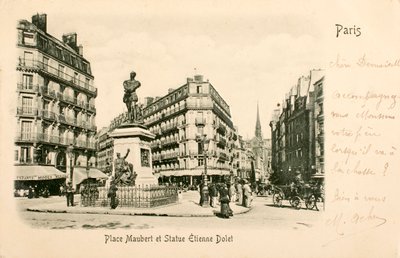 Postcard/Place Maubert/Statue Etienne Dolet/Paris/Seine/Ile de France ...