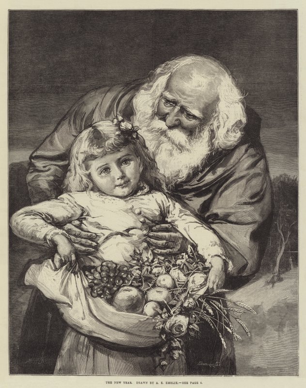 Das neue Jahr von Alfred Edward Emslie: Kunstdruck kaufen