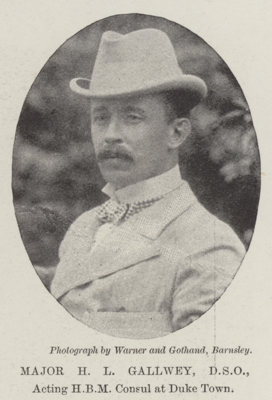 Major H. L. Gallwey, DSO, amtierender HBM-Konsul in Duke Town
