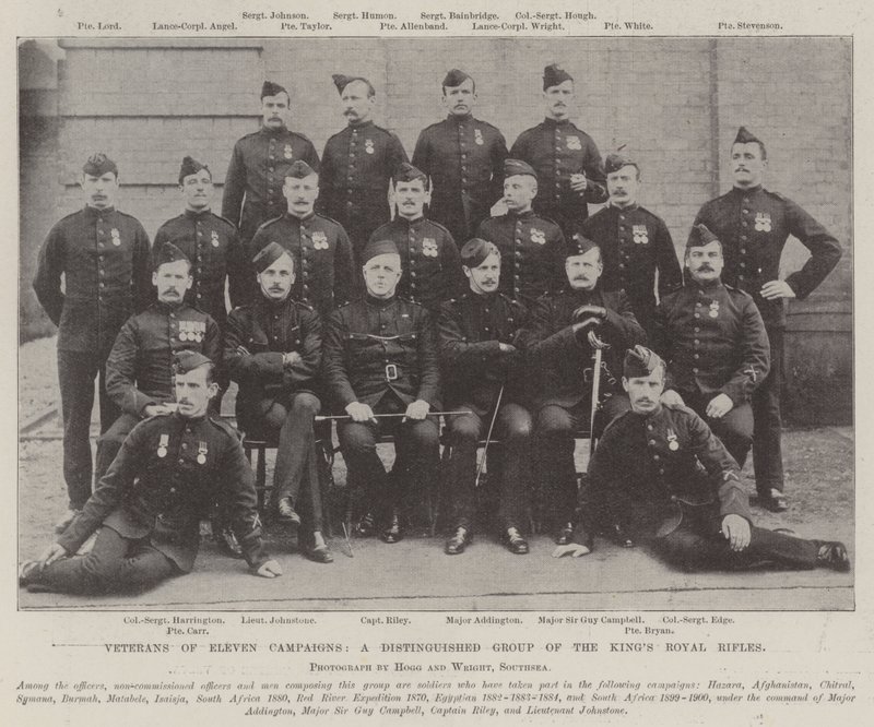 Veteranen von elf Feldzügen, eine angesehene Gruppe der Kings Royal Rifles