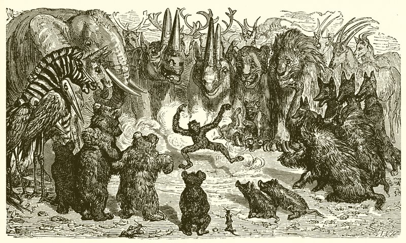 Der Fuchs und der Affe von Ernest Henry Griset: Kunstdruck