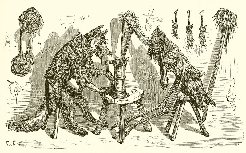 Der Fuchs und der Storch von Ernest Henry Griset: Kunstdruck