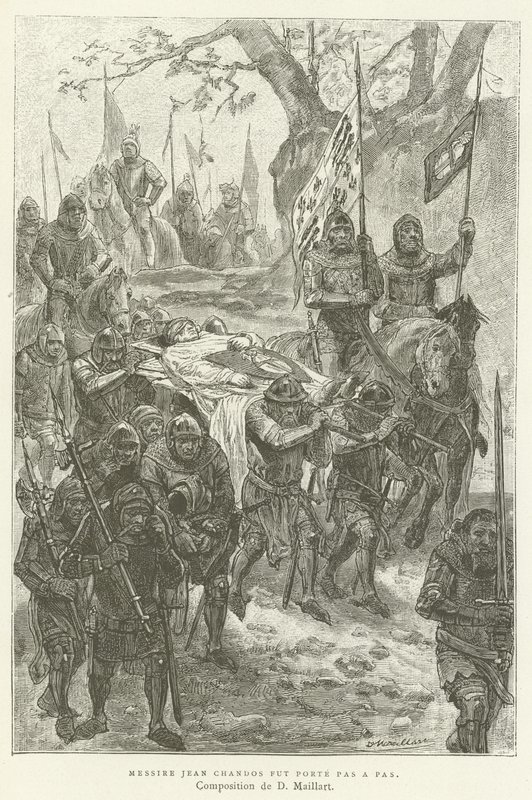 Sir John Chandos wurde Schritt für Schritt getragen