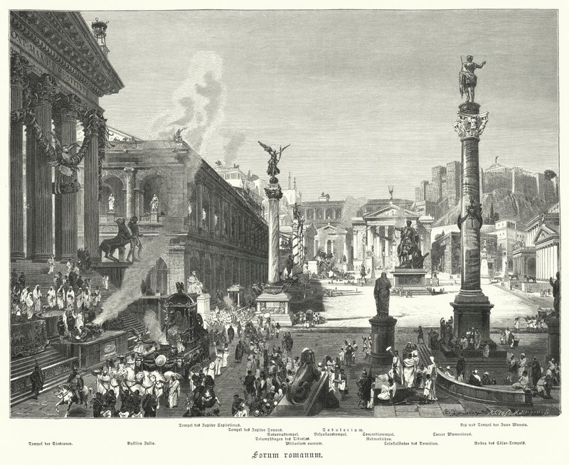 Forum Romanum, Antikes Rom von German School: Kunstdruck