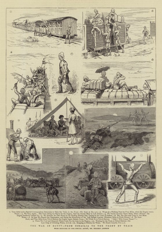 Der Krieg in Ägypten, von Ismailia zur Front mit dem Zug