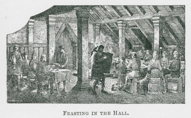 Festmahl im Saal von Thomas Charles Barfield: Kunstdruck