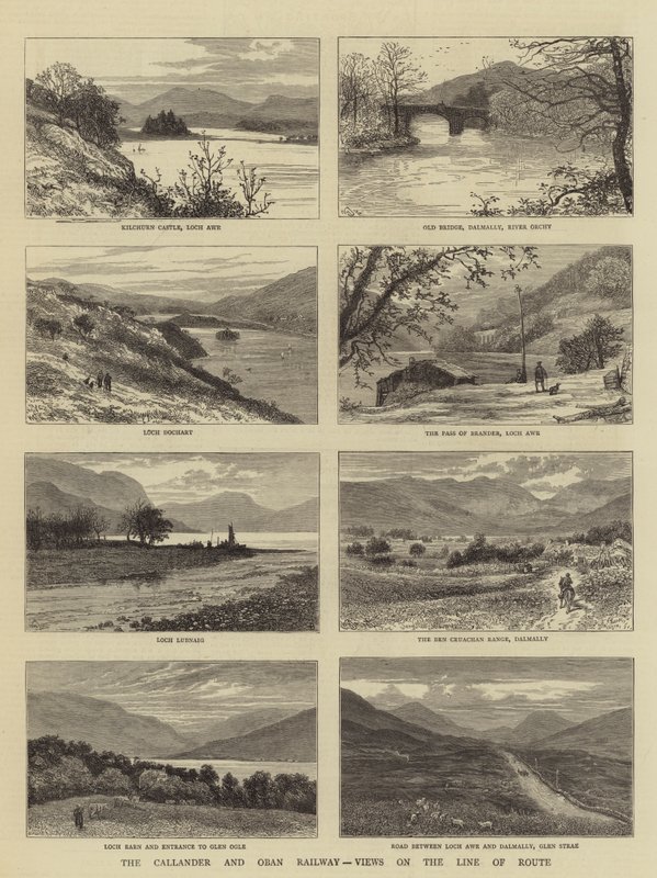 Die Callander und Oban Eisenbahn, Ansichten entlang der Route